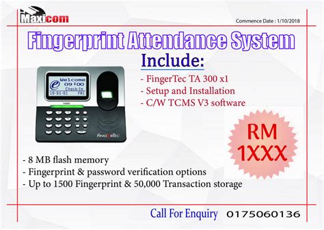 Fingerprint Attendance Package Maxicom