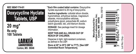 Doxycycline 20mg Larken Labs