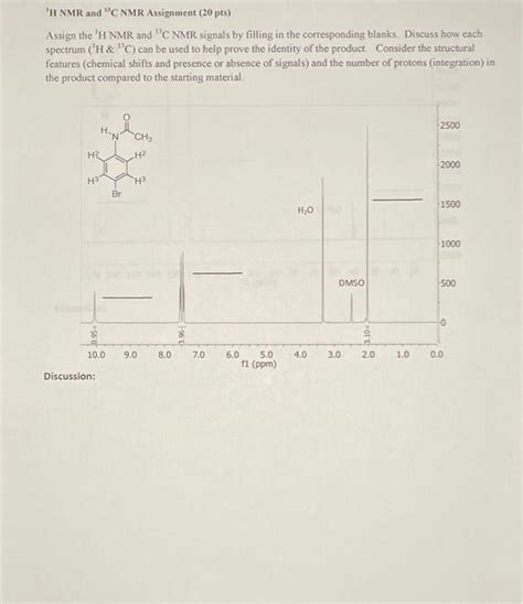 Solved H NMR And C NMR Assignment Pts Assign The H Chegg