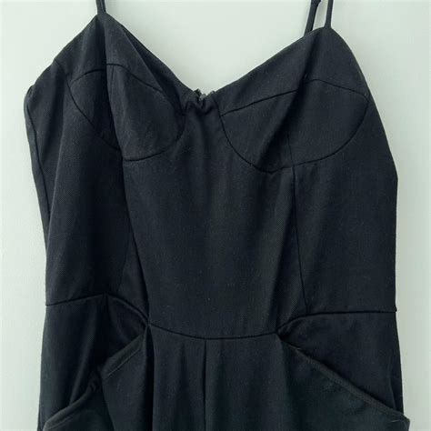 Reformation Black Jumpsuit Size 4 Worn Depop