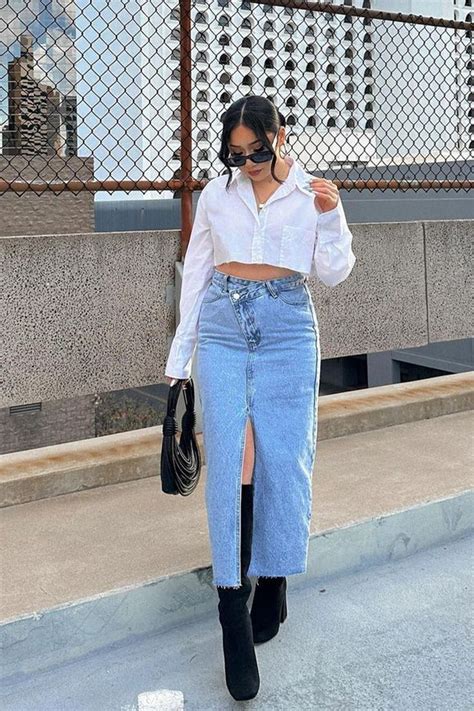 Best 29 Jean Skirt Outfits Winter