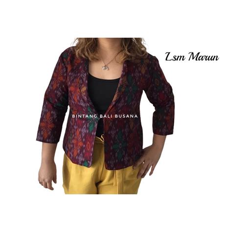 Jual Blazer Wanita Bolero Cewek Endek Bali Katun Shopee Indonesia