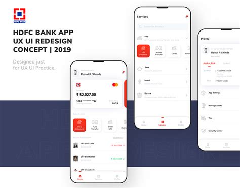 HDFC Mobile App Redesign Concept Case Study Behance