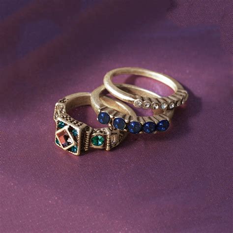 Crystal Stacking Rings Set Boho Stackable Jewelry Etsy