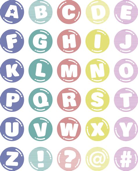 Flat Design Vecor Cute Template Alphabet Stickers Set 24631877 Vector