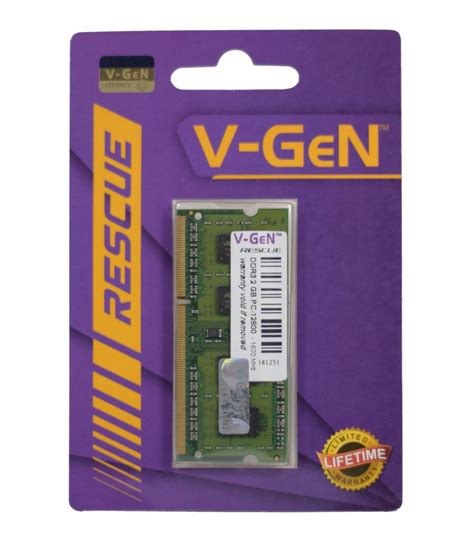 RAM Sodimm DDR3 4 GB DDR3 1600 Mhz V-GEN Rescue RAM PC & Laptop ...