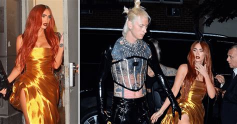 Megan Fox Stuns At Star Studded Gala As She Debuts Copper Hair With Gold Gown Alongside Edgy