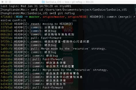 git pull 冲突处理失败返回到pull之前的状态（版本回退） csdn博客