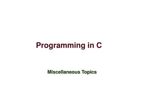 Ppt Programming In C Powerpoint Presentation Free Download Id3834120