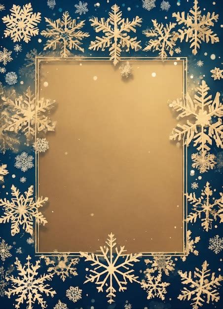 Snowflake Frame Banner Premium Ai Generated Image