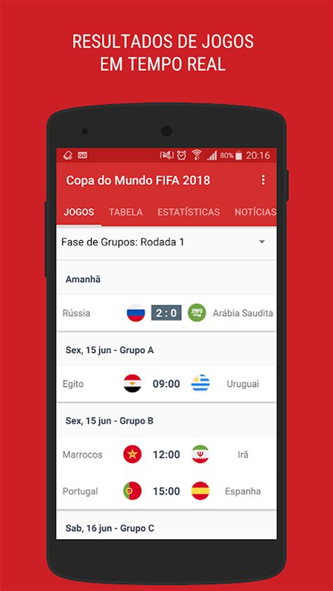 Copa Do Mundo 2018 Tabela Jogos E Notícias Apk Para Android Descargar