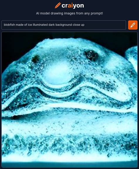 Blobfish Made Of Ice Illuminated Dark Background Close Up R Weirddalle