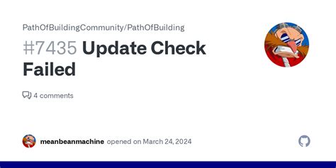 Update Check Failed · Issue 7435 · Pathofbuildingcommunity
