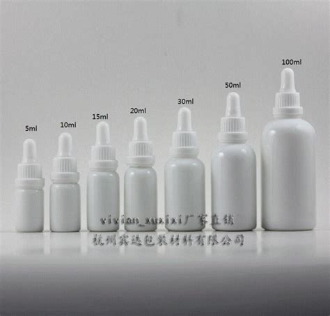 50pcs 5ml White Glass Dropper Bottle With White Dropper Top Shaoxing