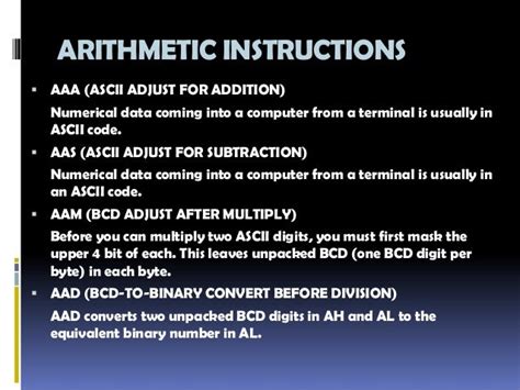 instruction set of 8086 microprocessor