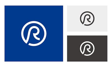 편지 R 원 기호 로고 디자인 아이콘 벡터 프리미엄 벡터