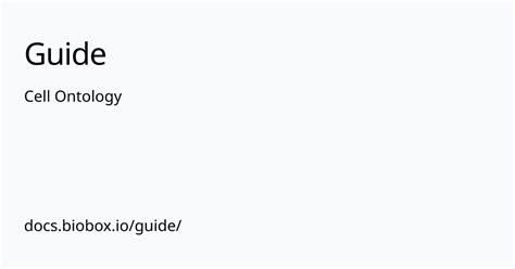 Cell Ontology Docs Biobox Platform