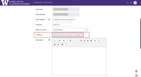 Edit Your Profile Picture And Timezone In Moodle