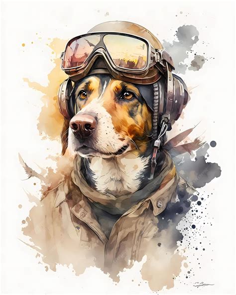 Perro Piloto Perro Con Gafas Golden Retriever Perro Aviador Creado Utilizando Ia Generativa