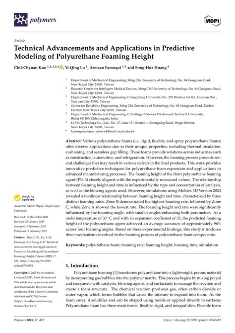 Pdf Technical Advancements And Applications In Predictive Modeling Of Polyurethane Foaming Height