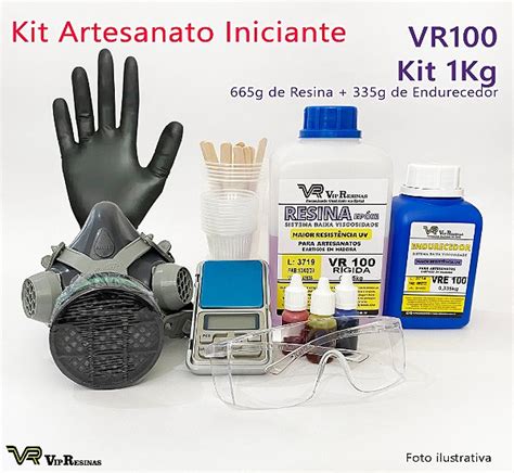 Kit Artesanato Iniciante Resina Ep Xi Vip Resinas Kit Kg Vr Epoxi Color