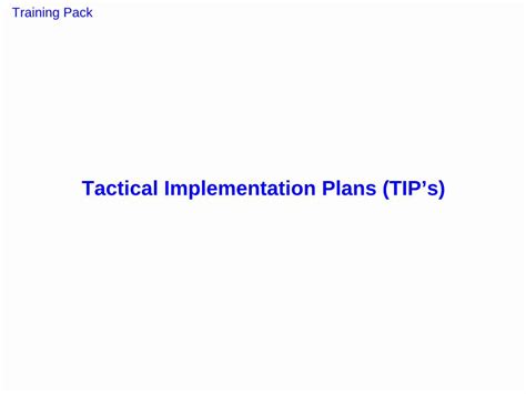 Pdf Tactical Implementation Plans Tips Lean Six · Pdf