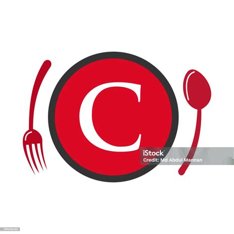 주방 간판 카페 아이콘 레스토랑 요리 비즈니스 벡터를위한 요리사 모자 숟가락 및 포크 기호와 편지 C에 레스토랑 로고 건강한 식생활에 대한 스톡 벡터 아트 및 기타 이미지