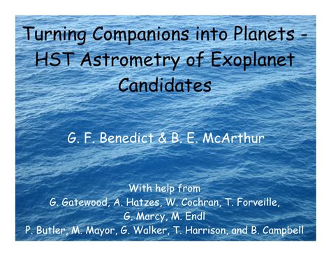 Turning Companions Into Planets Hst Astrometry Of Exoplanet