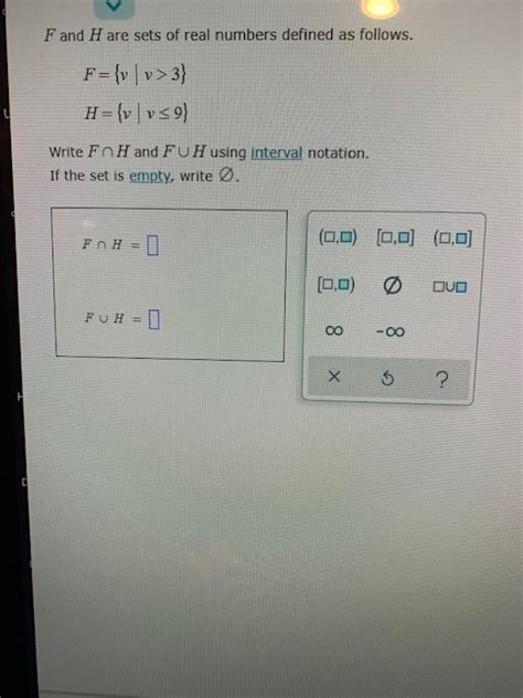 Solved F And H Are Sets Of Real Numbers Defined As Follows