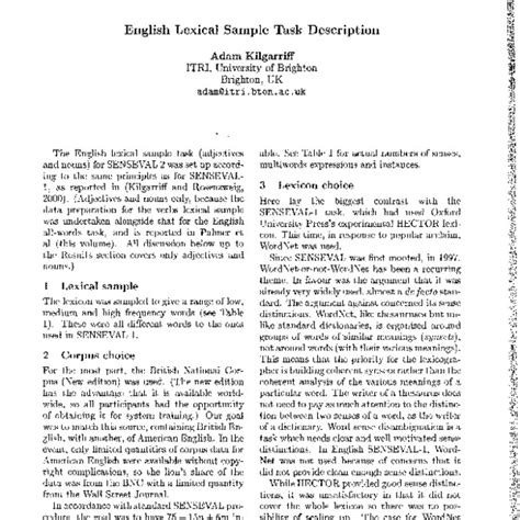 English Lexical Sample Task Description Acl Anthology