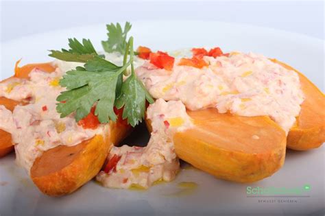 Ofenkartoffel Süsskartoffel Mit Paprikacreme Das Rezept Gibt Es Hier Veganblatt