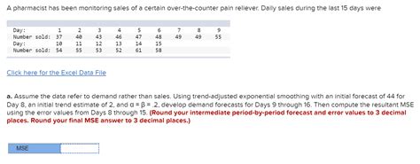 Solved Click Here For The Excel Data File A Assume The Data