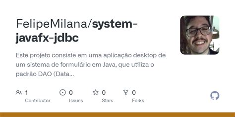 Github Felipemilana System Javafx Jdbc Este Projeto Consiste Em Uma