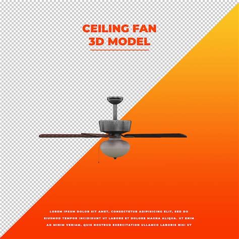Premium Psd Ceiling Fan 3d Isolated Model