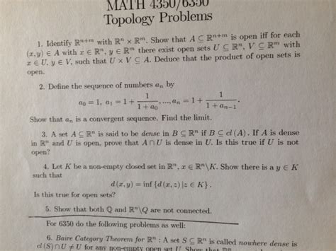 Identify Rn M With Rn X Rm Show That Is Open Iff Chegg Com