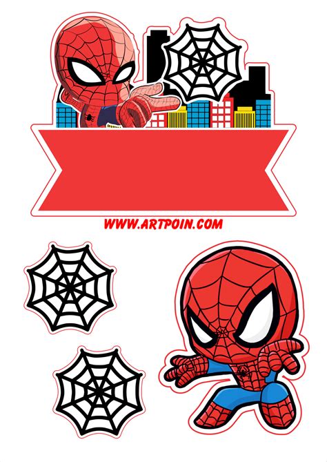Topo De Bolo Para Imprimir Homem Aranha Decoração De Festa Infantil