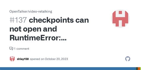 Checkpoints Can Not Open And Runtimeerror Unexpected Eof Expected