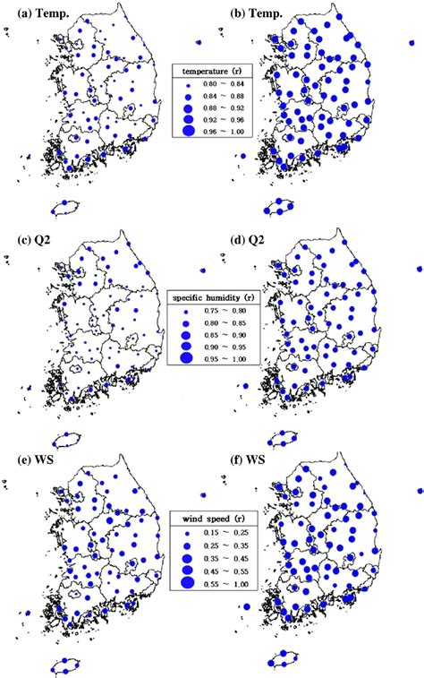 Each Map Shows Distributions Of Correlation Coef Fi Cients R Between