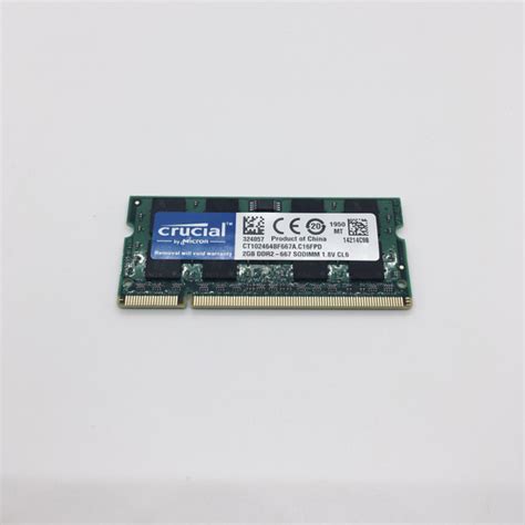 Модуль оперативной памяти crucial ddr2 so dimm 667mhz pc 5300 2gb2 ГБ
