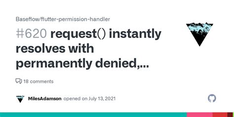 request instantly resolves with permanently denied even though the
