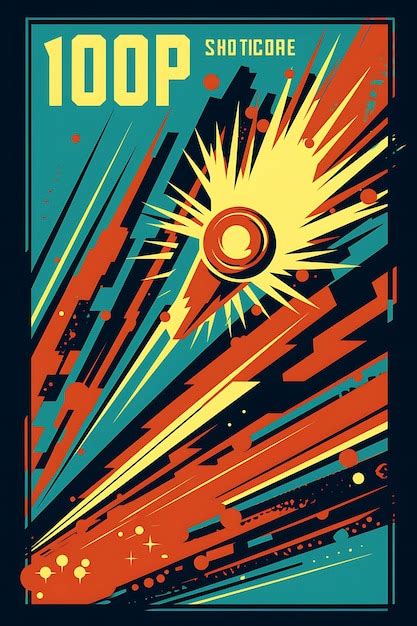 Desenho De Cartaz De 100 Metros Dash Explosive Speed High Contrast