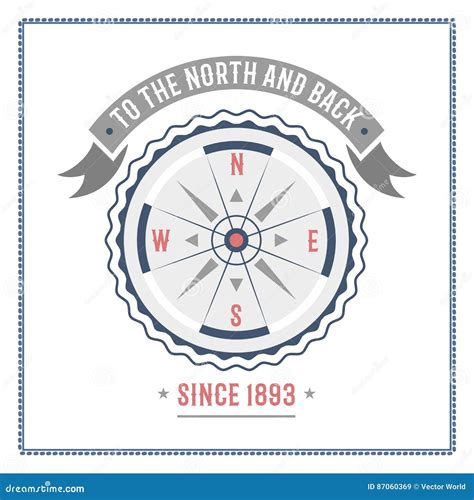 Compass Nautical And Marine Sailing Themed Label Vector Stock Vector