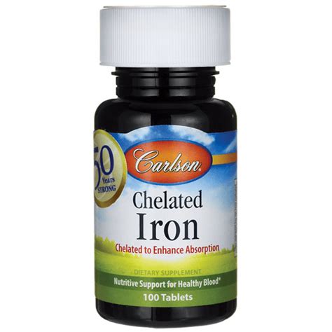 Carlson Chelated Iron 27 mg 100 Tabs. - Walmart.com - Walmart.com