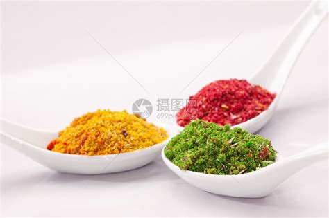 香料勺子绿色敷料黄色食物红色香料味胡椒高清图片下载 正版图片320474258 摄图网