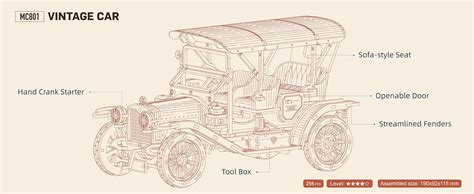 ROBOTIME Puzzle 3D En Bois Maquette Voiture En Bois A Construire Adulte Voitures Classiques
