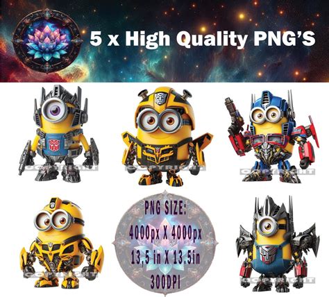 Minion Transformers X 5 Png Minion Png Minion T Shirt Design Minion Png Minion Sublimation