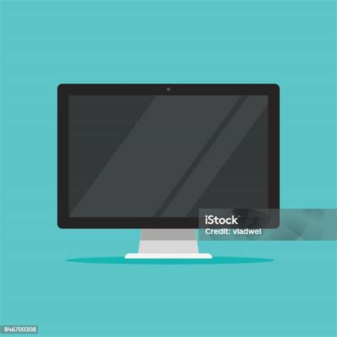 모니터 벡터 일러스트 레이 션 컬러 배경 현대 지도에 고립 된 평면 만화 와이드 스크린 디스플레이 또는 Lcd 모니터 아이콘 컴퓨터 모니터에 대한 스톡 벡터 아트 및 기타