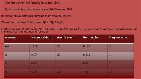 Empirical And Molecular Formula Class 11 Pptx