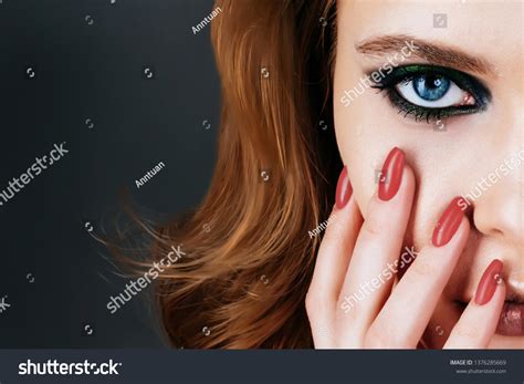 Beauty Model Red Hair Blue Eyes Stock Photo Shutterstock