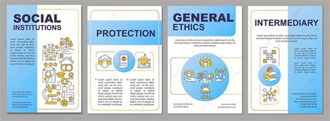Social Institutions Importance Blue Brochure Template Guidebook Line